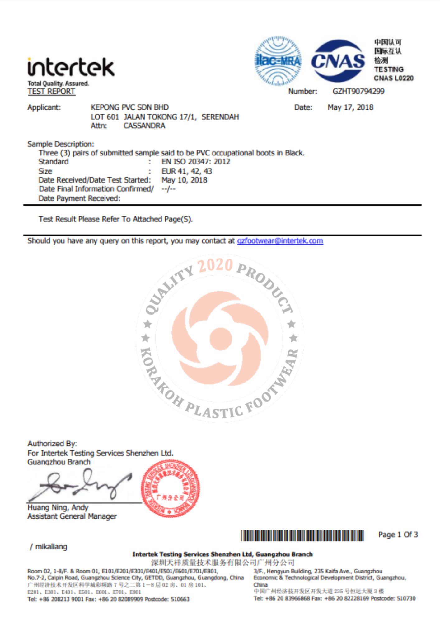 Our Certification - KORAKOH